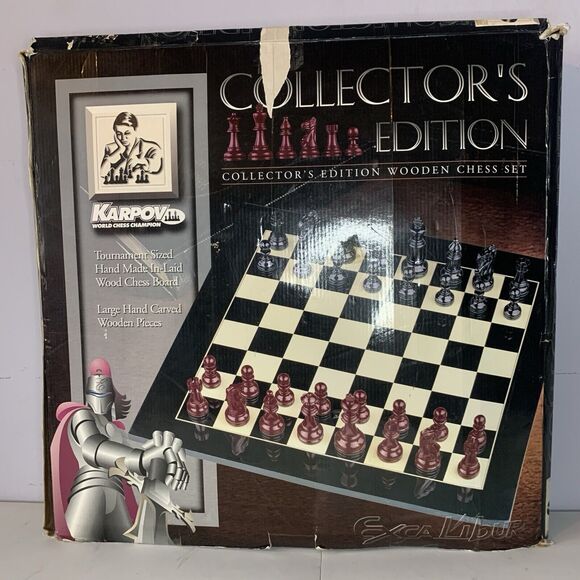 Games | Excalibur Karpov Hand Carved Chess Set Collectors Edition Large ...